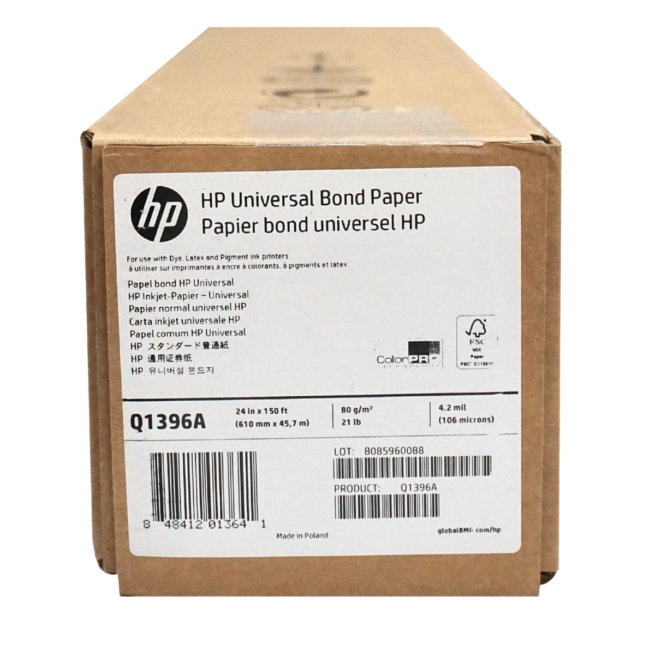 Q1396A HP Universal Bond Paper 24″x45.7M 80gsm – VMT Online